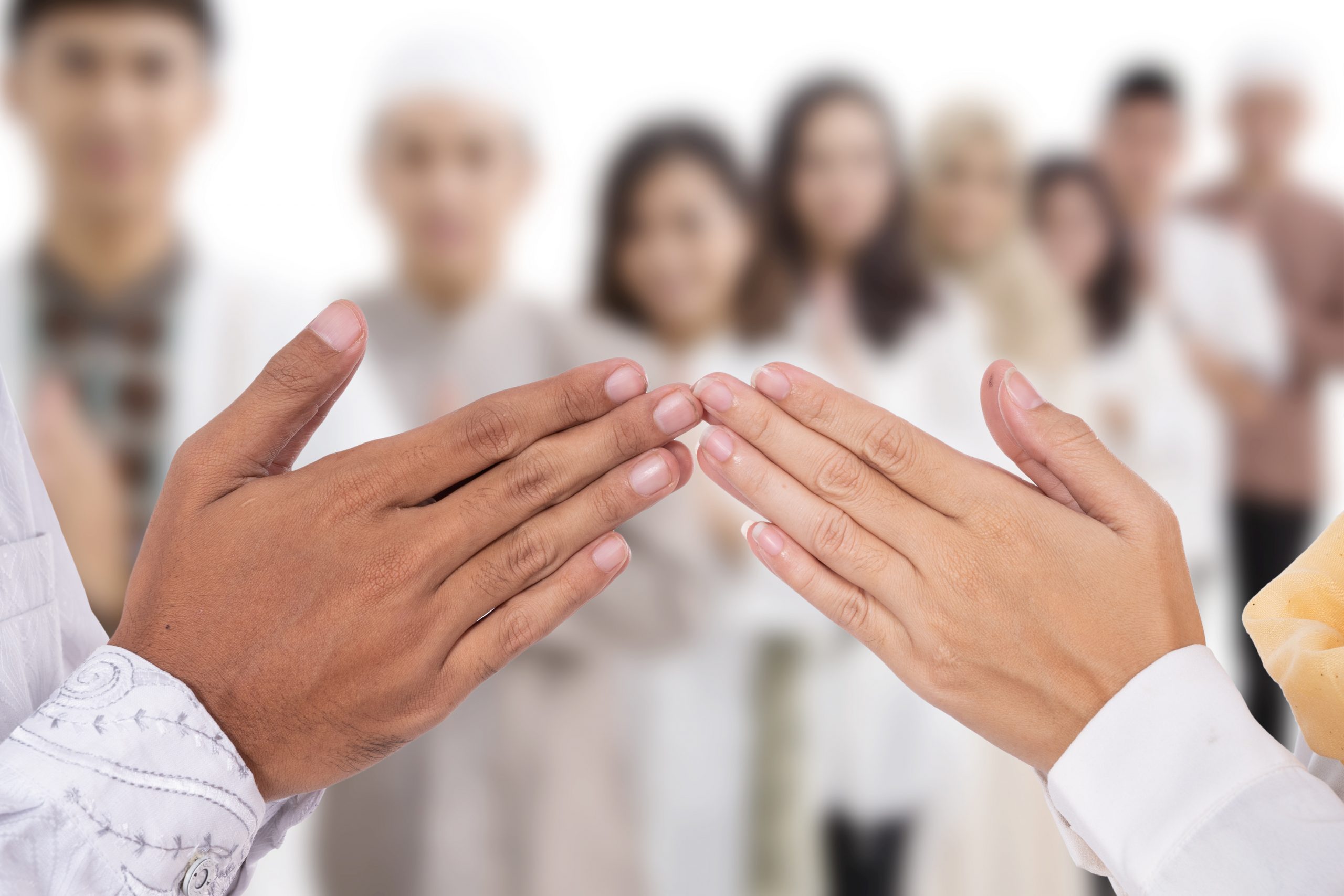 muslim hand finger tip touching greeting - Lumen Business Solutions